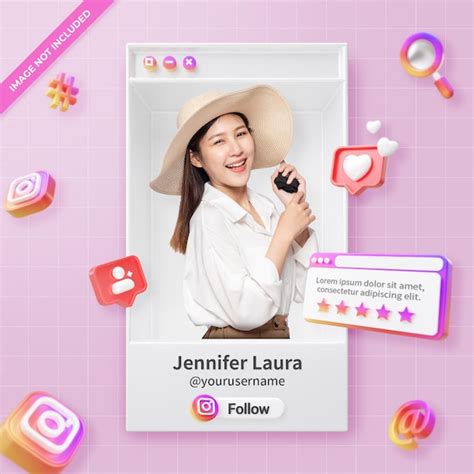 Premium Psd 3d Rendering Instagram Profile