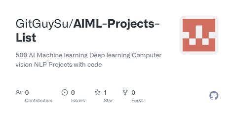 Github Gitguysuaiml Projects List 500 Ai Machine Learning Deep