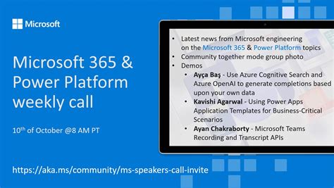 Microsoft 365 And Power Platform Call Oct 10 2023 Screensho