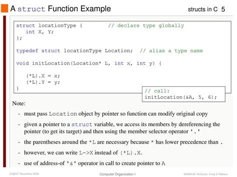 Struct Properties The C Struct Mechanism Is Vaguely Similar To The Java