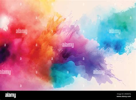 Abstract Rainbow Colored Watercolor Background Stock Vector Image Art