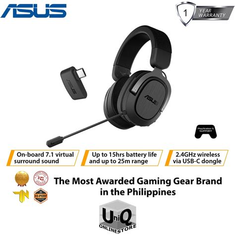 Asus Tuf Gaming H Wireless Gaming Headset Features Ghz Connection Via A Usb C Dongle