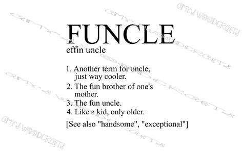 Funcle Fun Uncle Definition Digital File For Cricut Or Silhouette