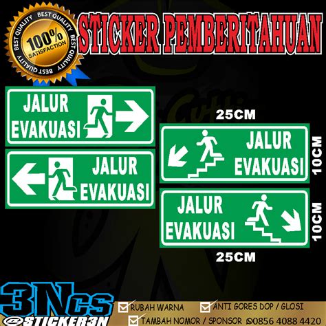 Jual Sticker Petunjuk Arah Jalur Evakuasi Sticker Evakuasi Petunjuk Arah Sticker Petunjuk Arah