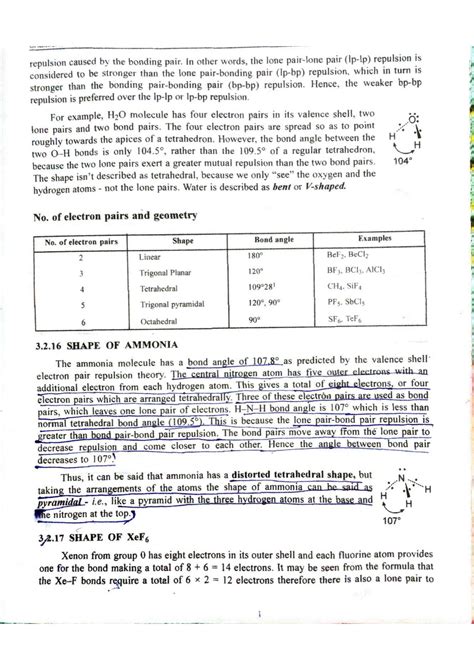 Solution Vsepr Theory Shapes Of Ammonia Xef6 Cif3 Nh4 H3o Studypool
