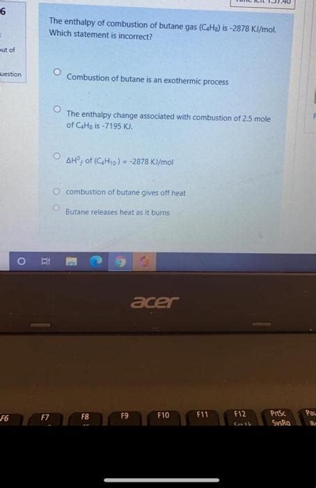 Solved 6 The Enthalpy Of Combustion Of Butane Gas Candha