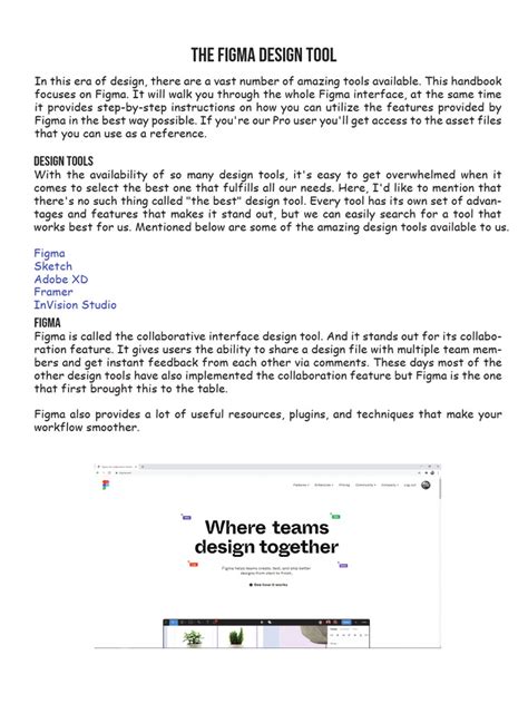 1 The Figma Design Tool Figma Handbook Design Code Pdf Page Layout Mobile App