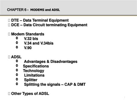 PPT DTE Data Terminal Equipment DCE Data Circuit Terminating Equipment Modem Standards