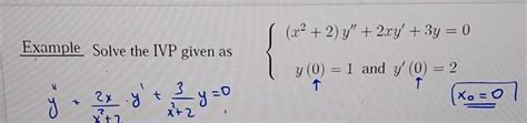 Solved Example Solve The IVP Given As Chegg Com
