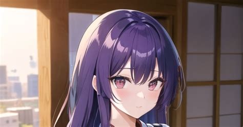 Ai 紫髪ロング女子のイメージ 日向あすかのイラスト Pixiv