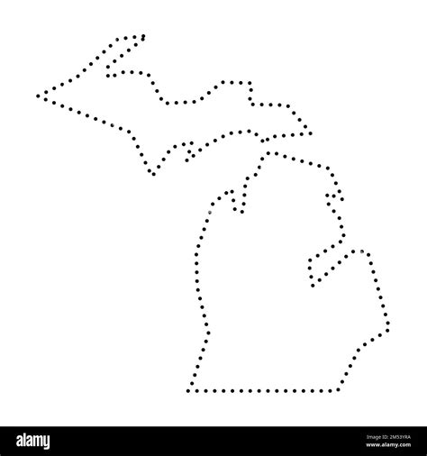 Michigan State Of United States Of America USA Simplified Thick Black