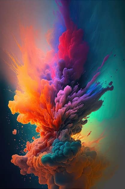 premium photo abstract art of exploding vibrant multicolored frame