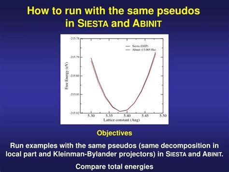 Ppt How To Run With The Same Pseudos In Siesta And Abinit Powerpoint