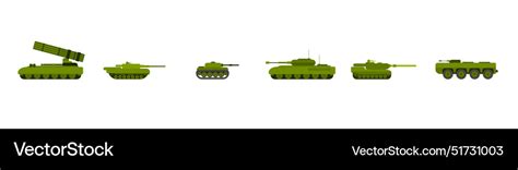Selection Of Tanks Military Equipment New Support Vector Image