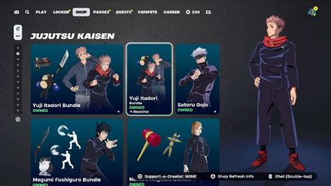 New Fortnite Jujutsu Kaisen Skins Return To The Item Shop All