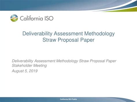 [ppt] Deliverability Assessment Methodology Straw Proposal Paper Powerpoint Presentation 428124