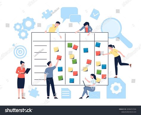 Kanban Board Project Management Agile Teams Stock Vector Royalty Free 2236717191 Shutterstock