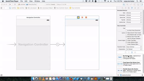 Ios Add Uibarbuttonitem In Interface Builder To Navigated