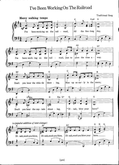 i ve been working on the railroad sheet music digital folk tune key