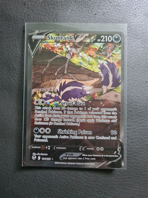 Pok C3 A9mon TCG Skuntank V Silver Tempest 181 2F195 Holo Ultra Rare