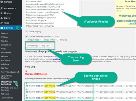 updated wordpress ping list [2018 19] for faster indexing of site