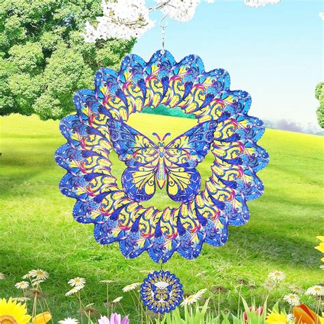 Buy Butterfly Wind Spinner Hanging 3d Metal Wind Spinners For Yard And