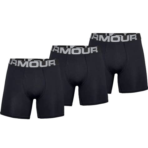 Under Armour Charged Cotton 6´´ Boxers 3 Units Black Trekkinn