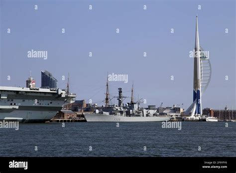 HMS Lancaster Duke Class Type 23 Frigate Of The Royal Navy Moored In Portsmouth Harbour Stock