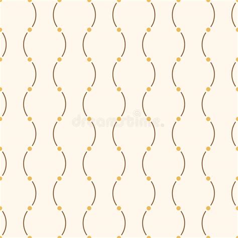 Vector Seamless Minimalistic Pattern Of Curved Lines With Dots Stock Vector Illustration Of