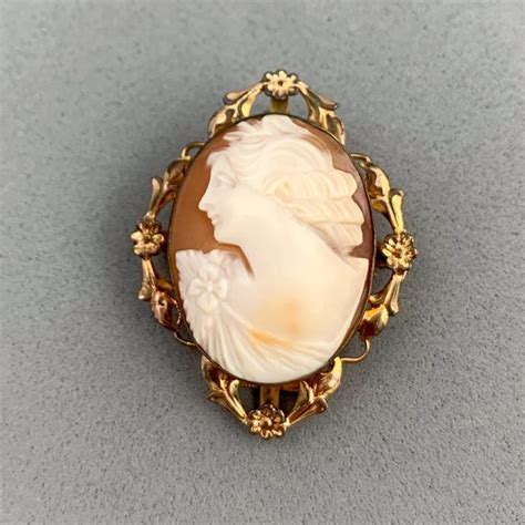 Gold Filled Vintage Cameo Brooch And Earrings Set 1 … Gem