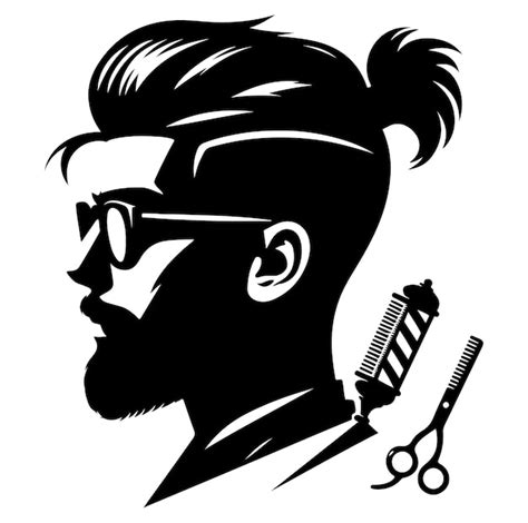 Collectie Van Silhouetten Van Kapper Man Silhouet Vector Illustratie