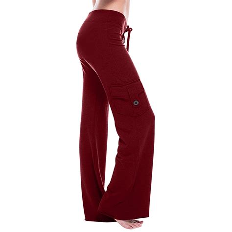 Womens Workout Out Leggings Stretch Waist Wide Leg Y2k Baggy Plus Size