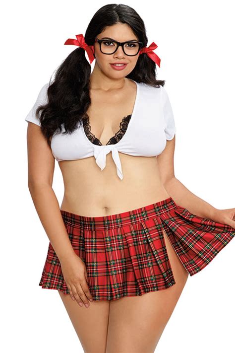 Dreamgirl Homeroom Hottie 5pc School Girl Costume Queen Size Play And