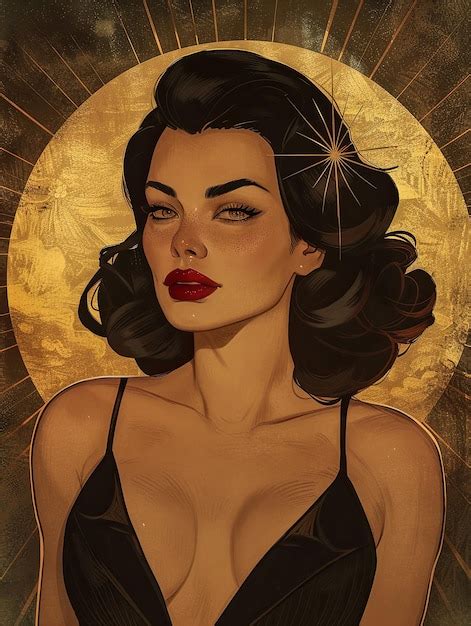 Premium Photo Retro Sexy Woman Illustration Inspired On The Hollywood