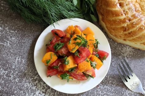 Салат из запеченной тыквы с помидорами рецепт пошагово фото отзывы