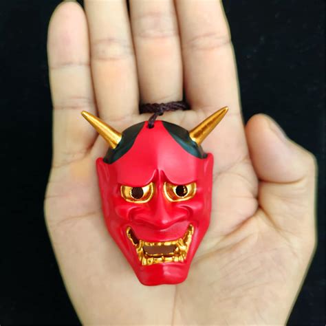 Hannya Oni Mask Resin Necklacecar Decorcar Rear View Mirror Etsy