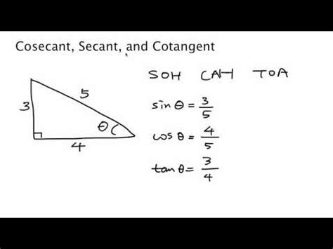 2 1 Sine Cosine Tangent Cosecant Secant Cotangent Doovi