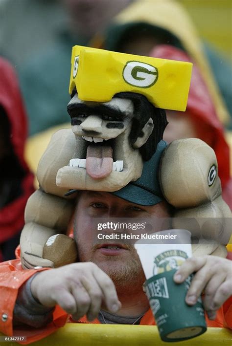Closeup Of Green Bay Packers Fan During Game Vs Detroit Lions Green