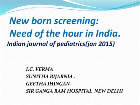 New Born Screening Pptx Endocrine And Metabolic Diseases Diseases