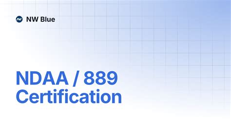 Ndaa 889 Certification Nw Blue