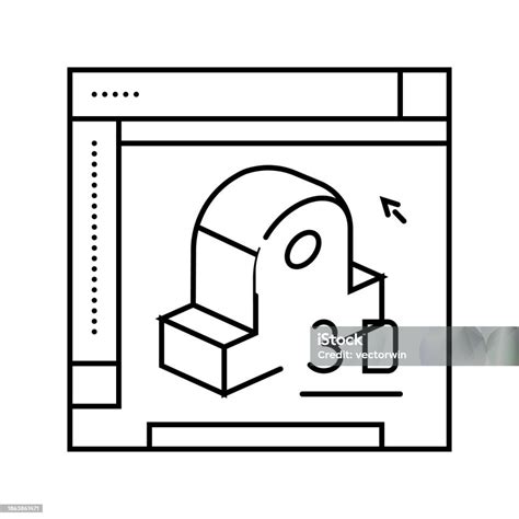 3d 모델링 건축 제도자 선 아이콘 벡터 그림 건축에 대한 스톡 벡터 아트 및 기타 이미지 건축 건축가 모던 양식 Istock
