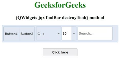 Jqwidgets Jqxtoolbar Méthode Destroytool Stacklima