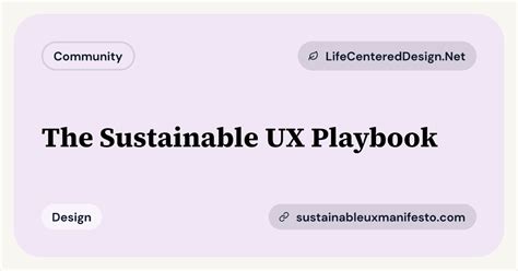 The Sustainable Ux Playbook Lifecentereddesignnet