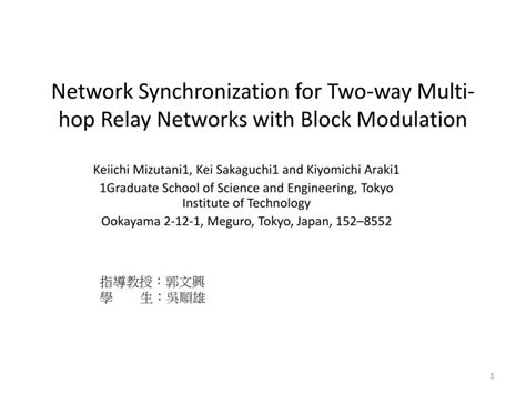 ppt network synchronization for two way multi hop relay networks with