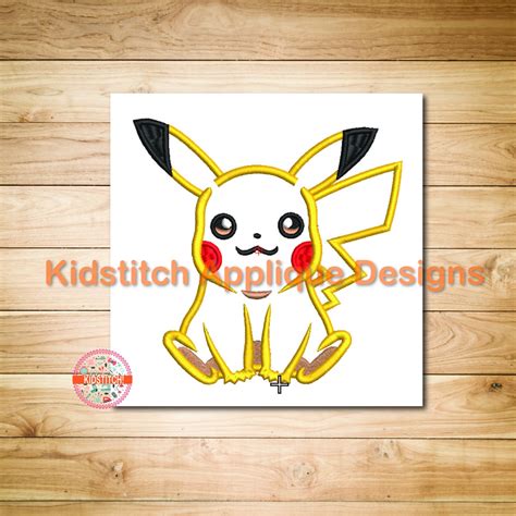 Pikachu Digital Machine Embroidery Applique Design Pikachuapplique 3