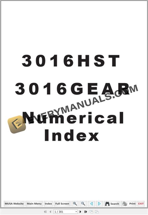 Mahindra Tractor 16 Series 3016 Gear Hst Parts Manual