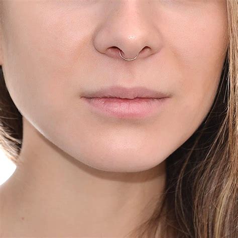 Gold Nose Ring 16 Gauge Daith Earring Rook Earring Helix Etsy