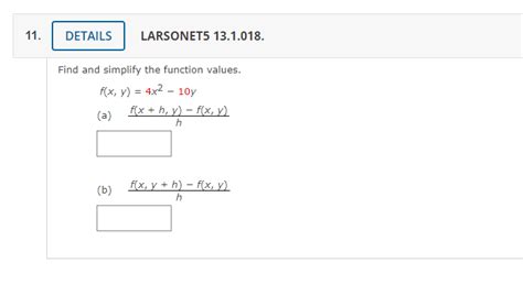 solved larsonet5 13 1 018 find and simplify the function