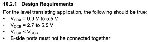 [ tca9517 ] requirements for level translating application interface