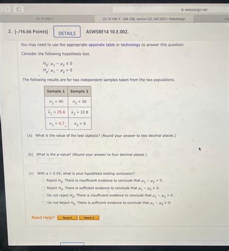 Solved Webassign Net Ch 10 HW 1 Ch 10 HW 1 OM 258 Section Chegg Com